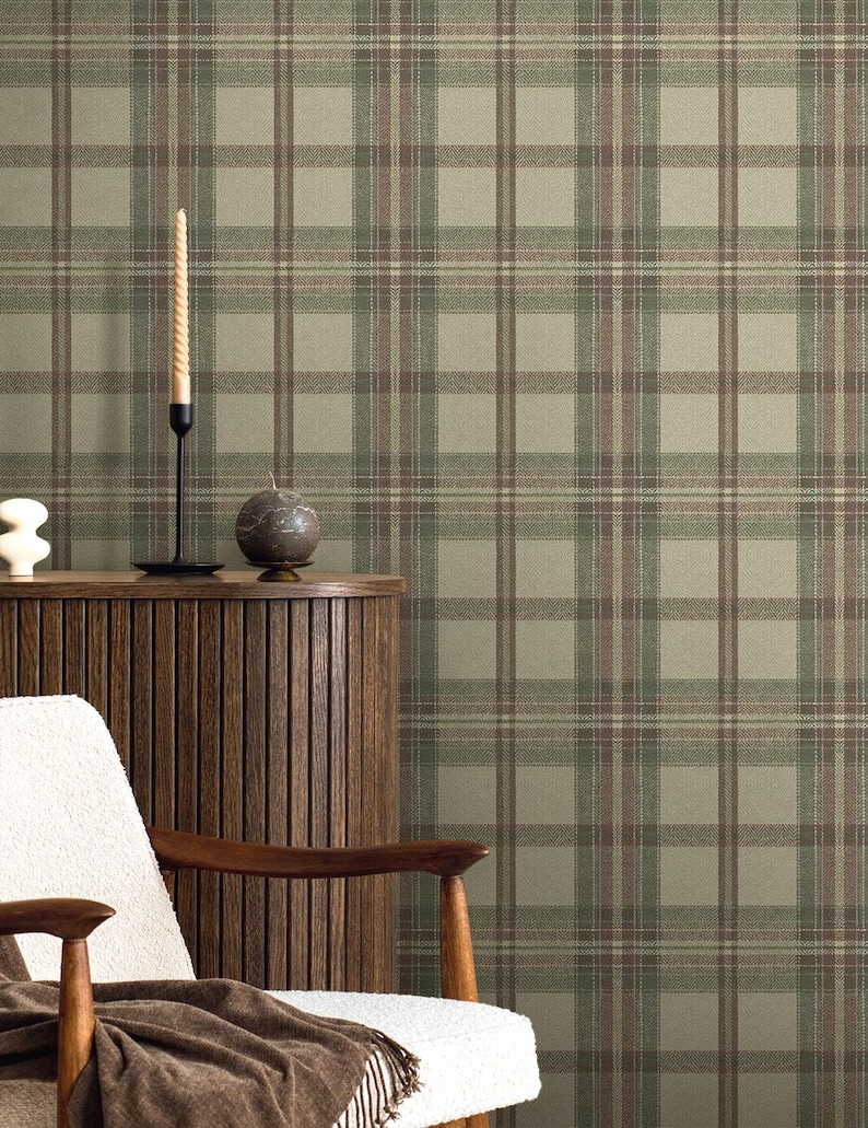 Peel and Stick Wallpaper | Self Adhesive Wallpaper | Plaid Peel and ...