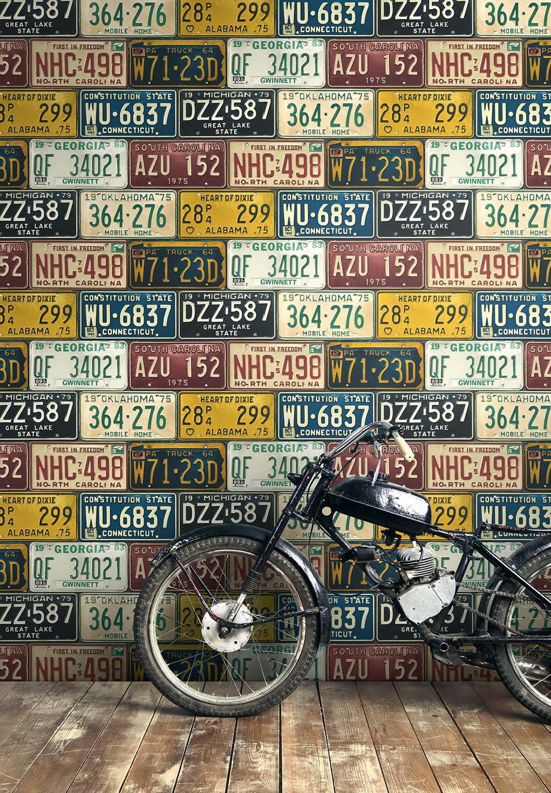 License Plate Peel and Stick Wallpaper Novelty Self Adhesive Renter ...