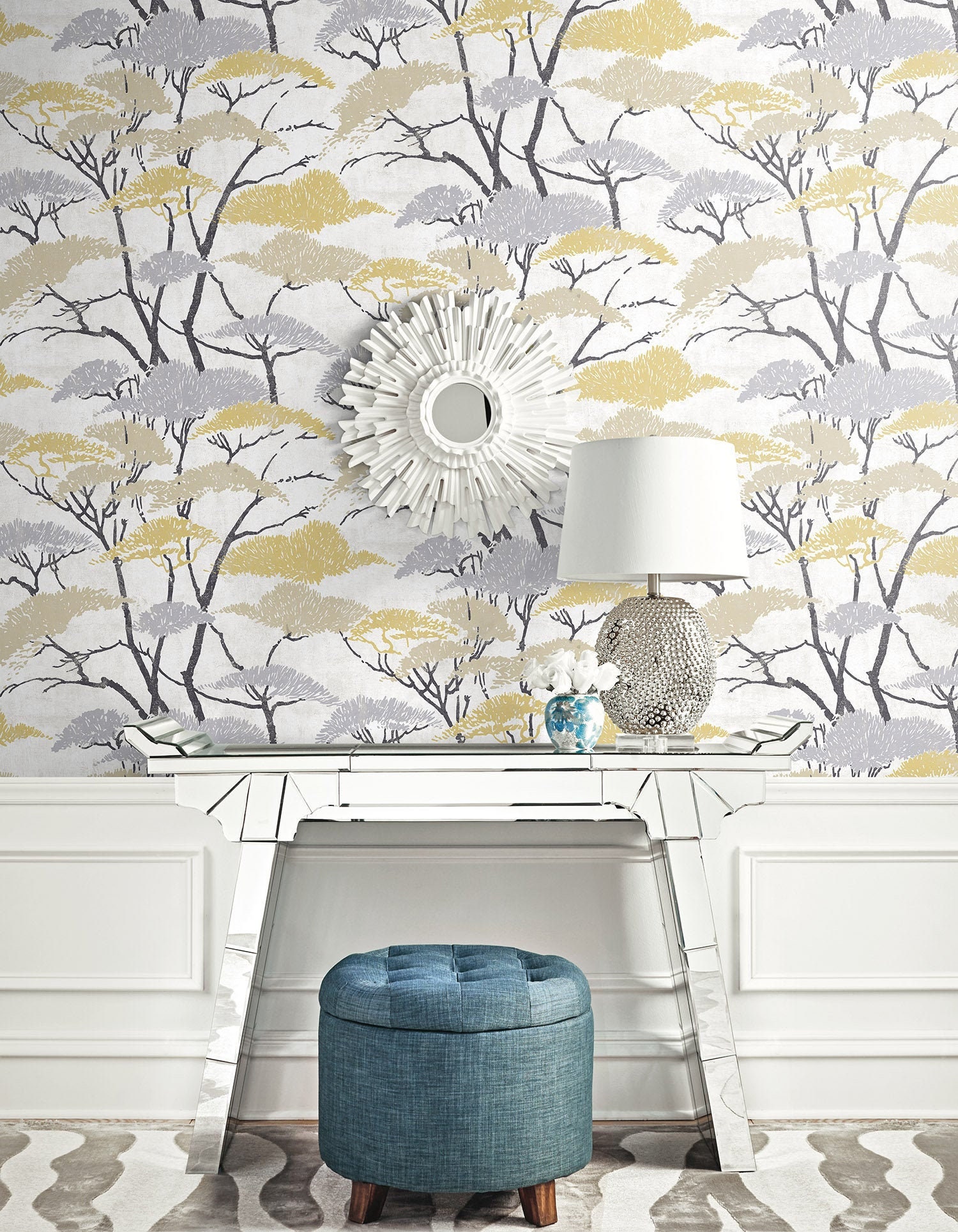 Wallpaper Tree Wallpaper Botanical Wallpaper Modern - Etsy