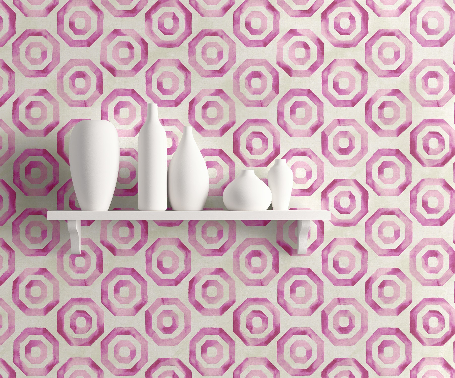 Wallpaper Geometric Wallpaper Pink Wallpaper Modern - Etsy