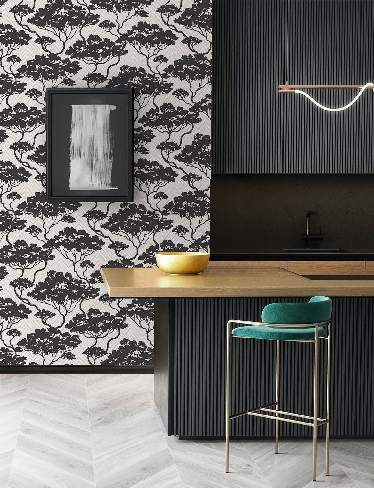 Wallpaper Textured Wallpaper Botanical Wallpaper - Etsy