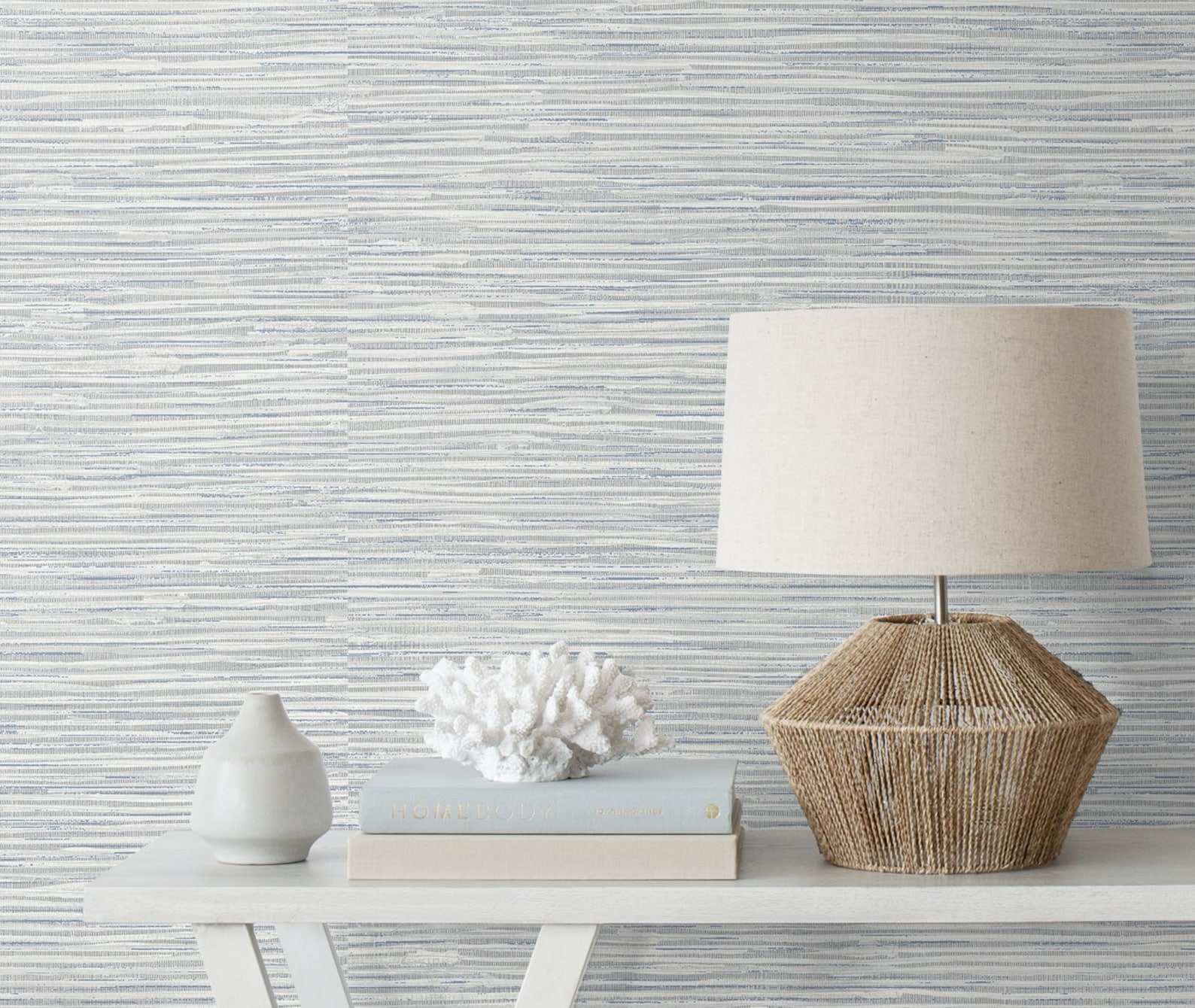 Prepasted Wallpaper Coastal Faux Grasscloth Wallcovering Grey Beach ...