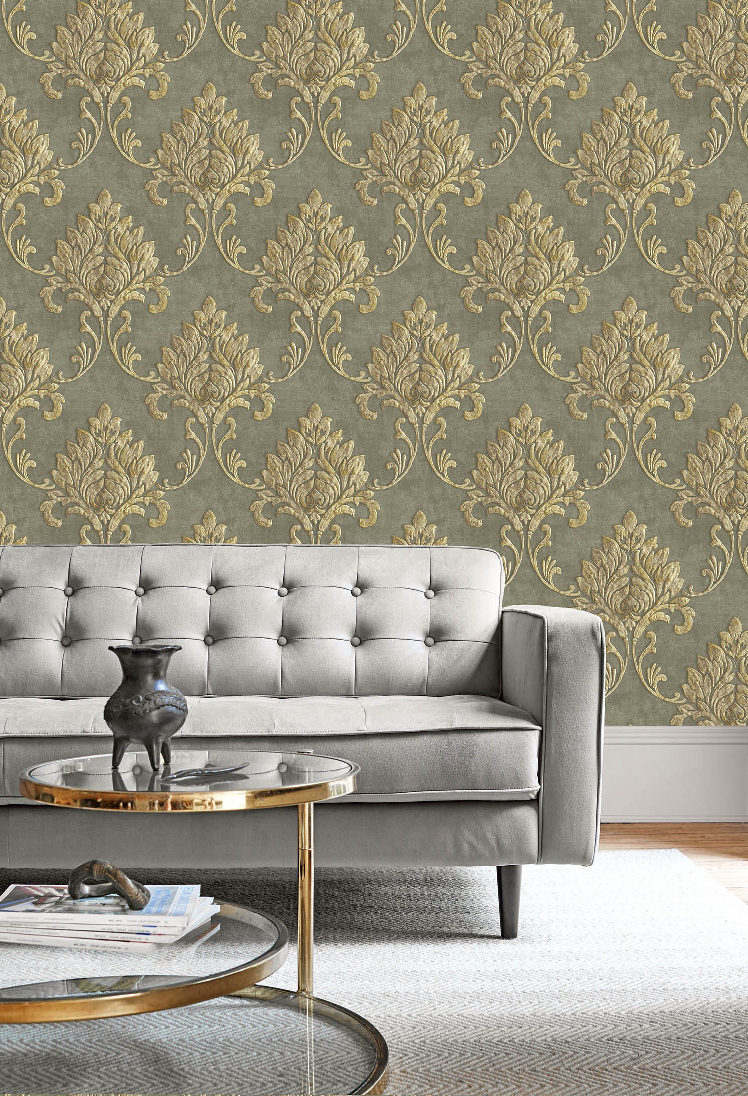 Wallpaper Traditional Wallpaper Graphic Wallpaper Damask - Etsy