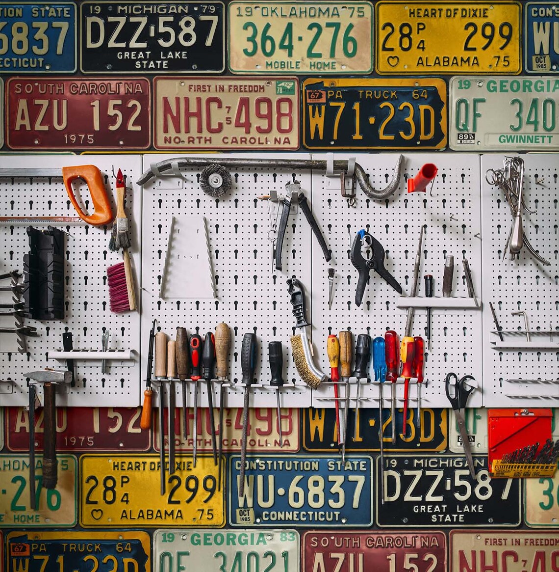 License Plate Peel and Stick Wallpaper Novelty Self Adhesive Renter ...