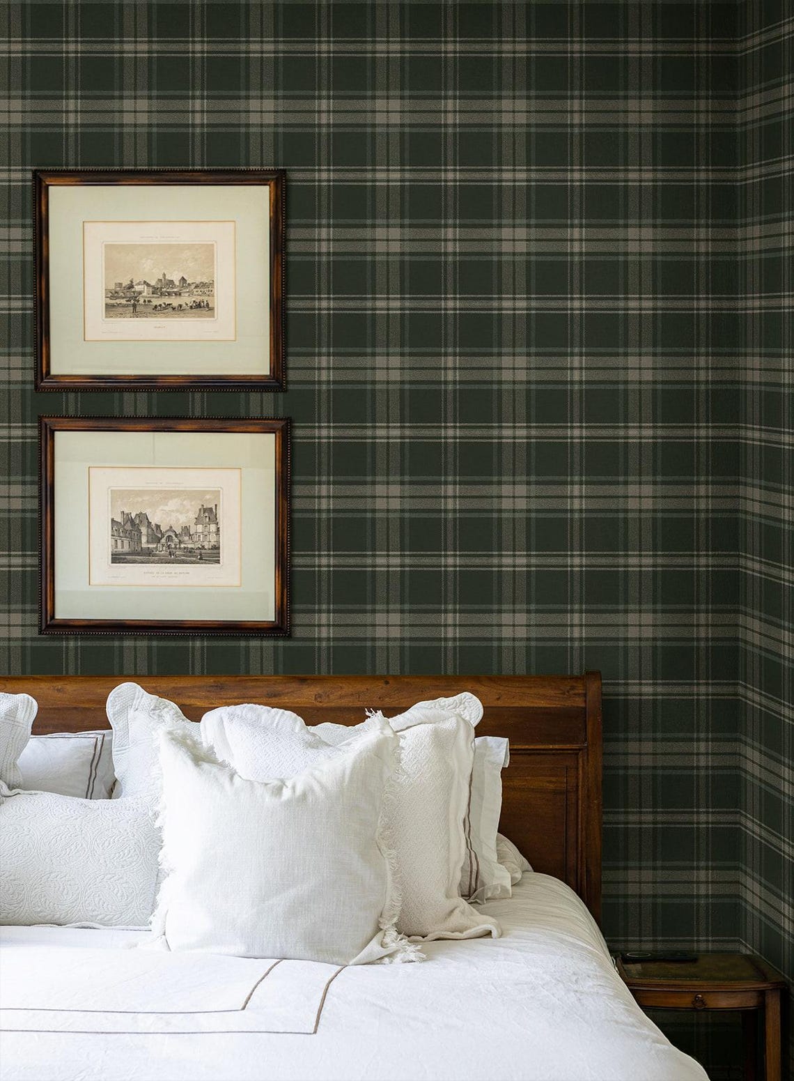 Prepasted Wallpaper Plaid Wallcovering Traditional Moody Striped Wall ...