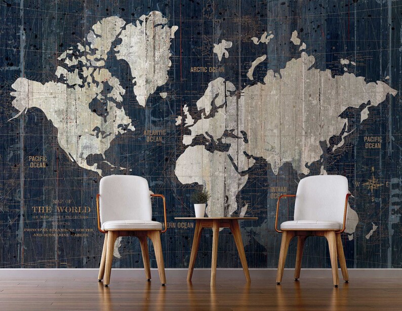 Mural Wall Mural Map Mural Peel and Stick Peel and | Etsy