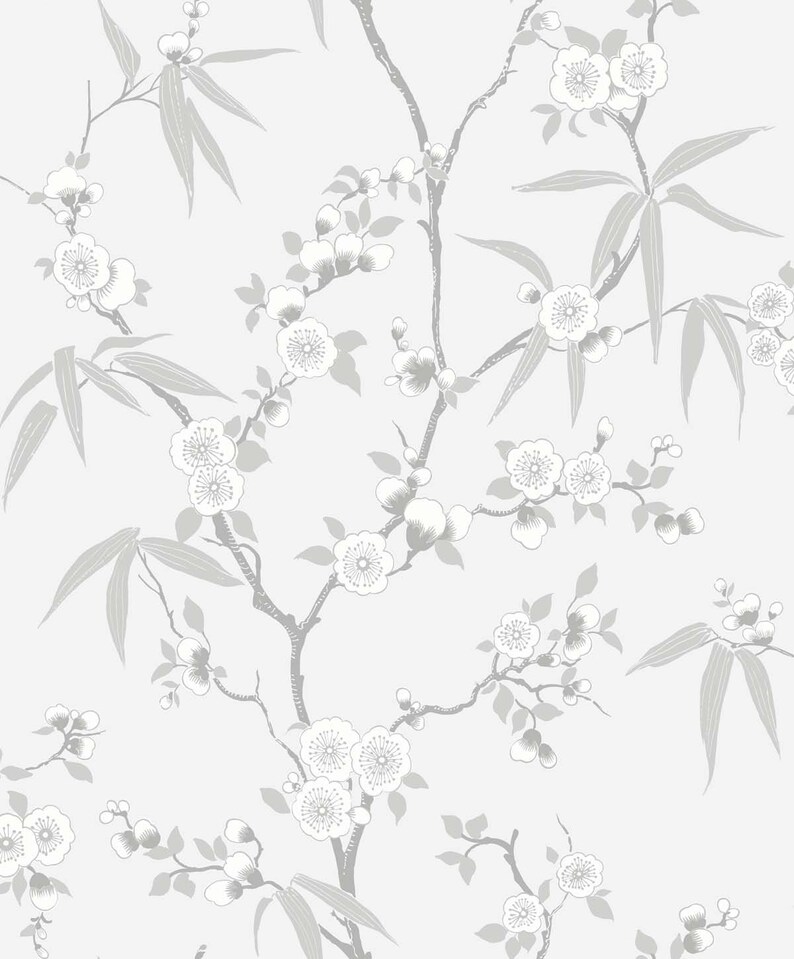 Wallpaper | Floral Wallpaper | Grey Wallpaper | Botanical Wallpaper ...