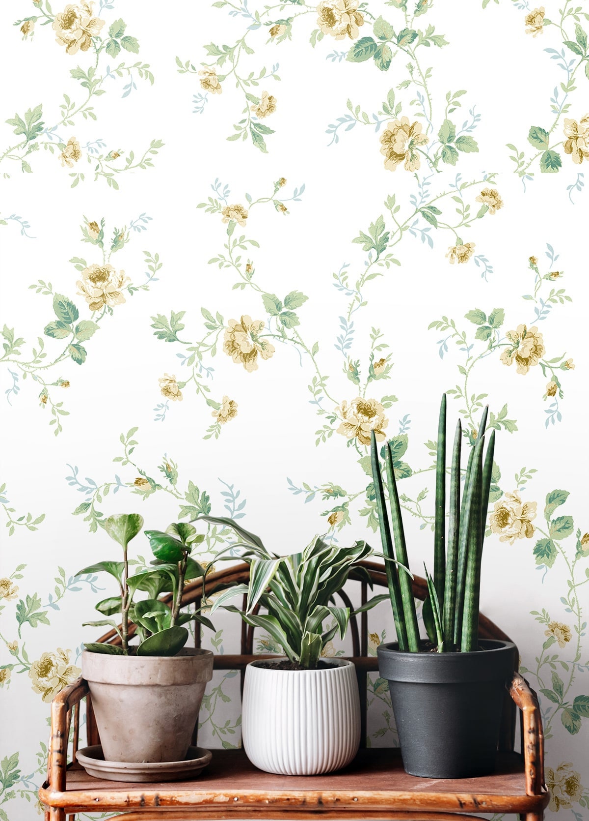 Prepasted Wallpaper Vintage Floral Neutral Wallcovering Traditional ...