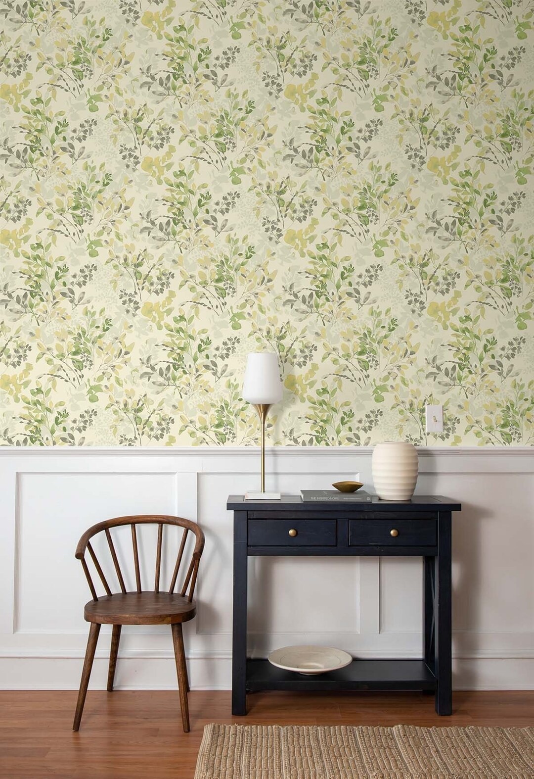 Peel and Stick Wallpaper Leaf Green Self Adhesive Wallpaper Botanical ...