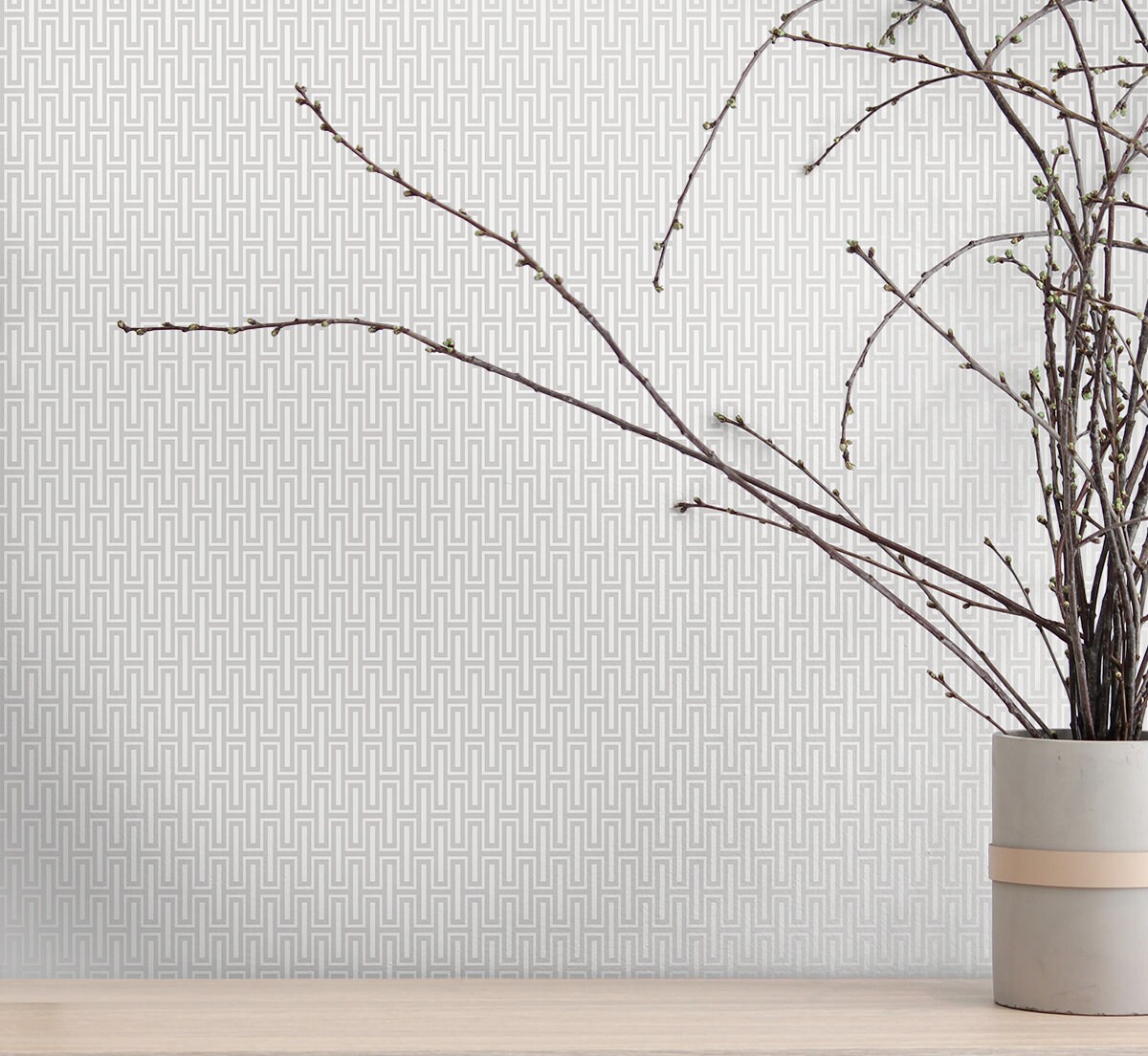 Wallpaper Geometric Wallpaper Wall Decor Silver - Etsy