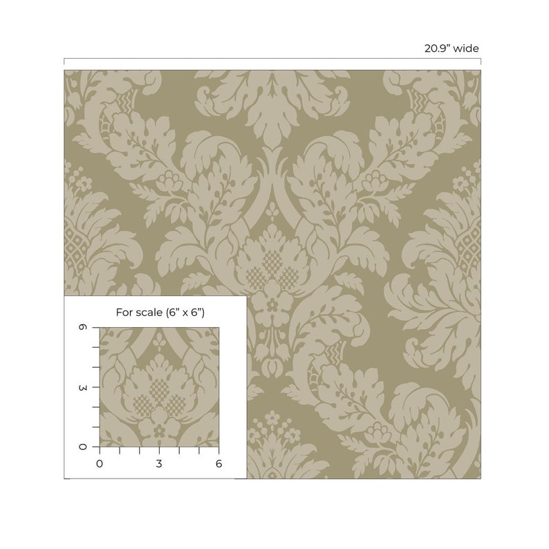 Damask Peel and Stick Wallpaper Self Adhesive Metallic Wallcovering ...