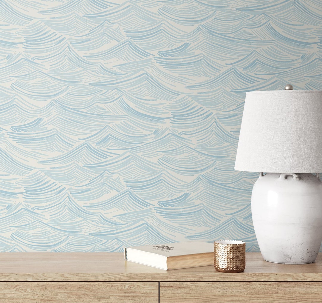 Prepasted Wallpaper | Blue Wallpaper | Ocean Wallpaper | Coastal ...