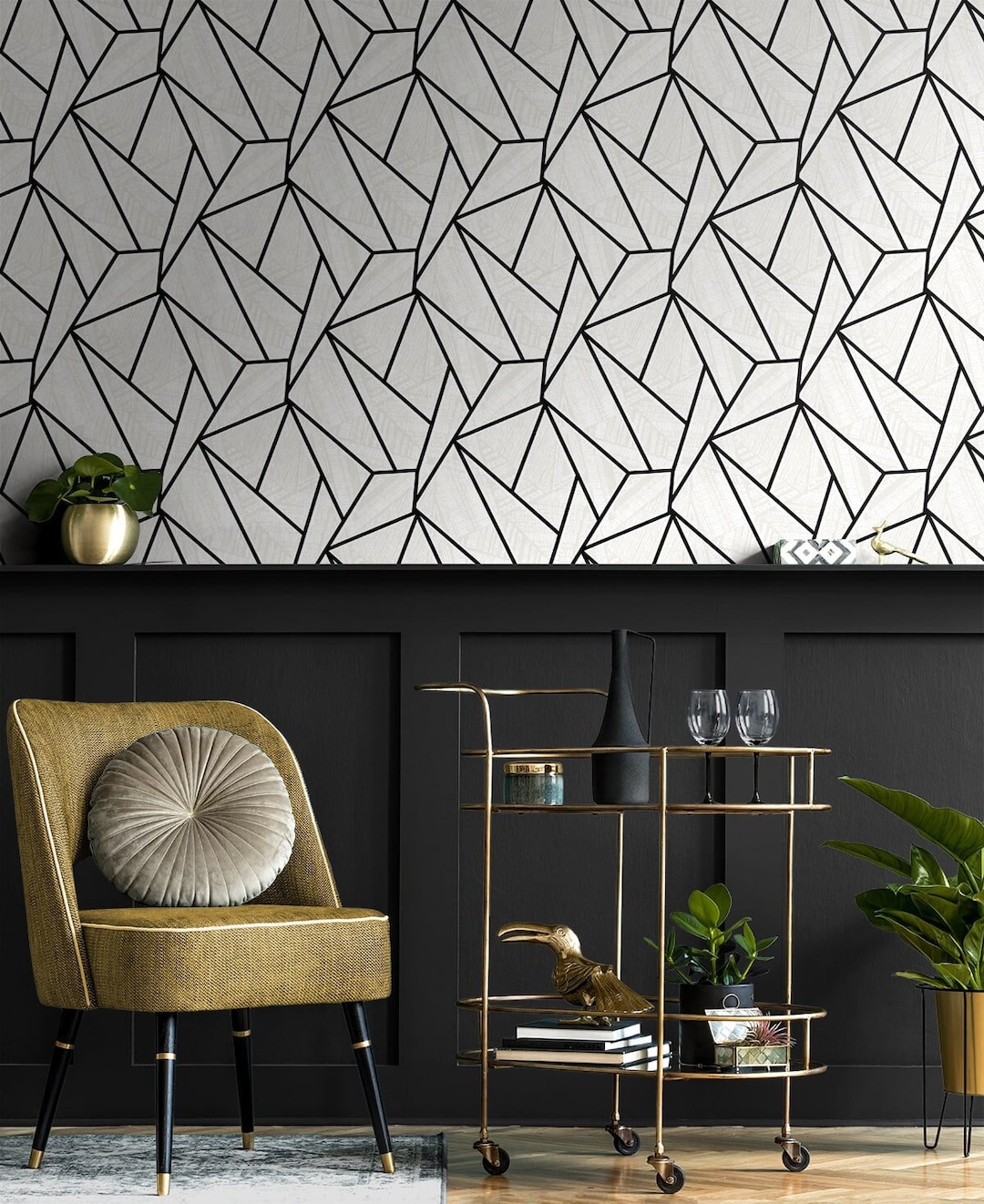 Geometric Peel and Stick Wallpaper Self Adhesive Contemporary ...