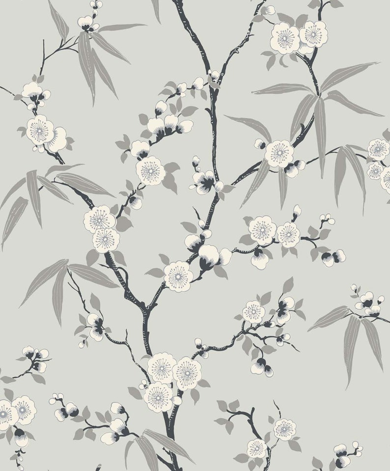 Wallpaper | Floral Wallpaper | Grey Wallpaper | Botanical Wallpaper ...