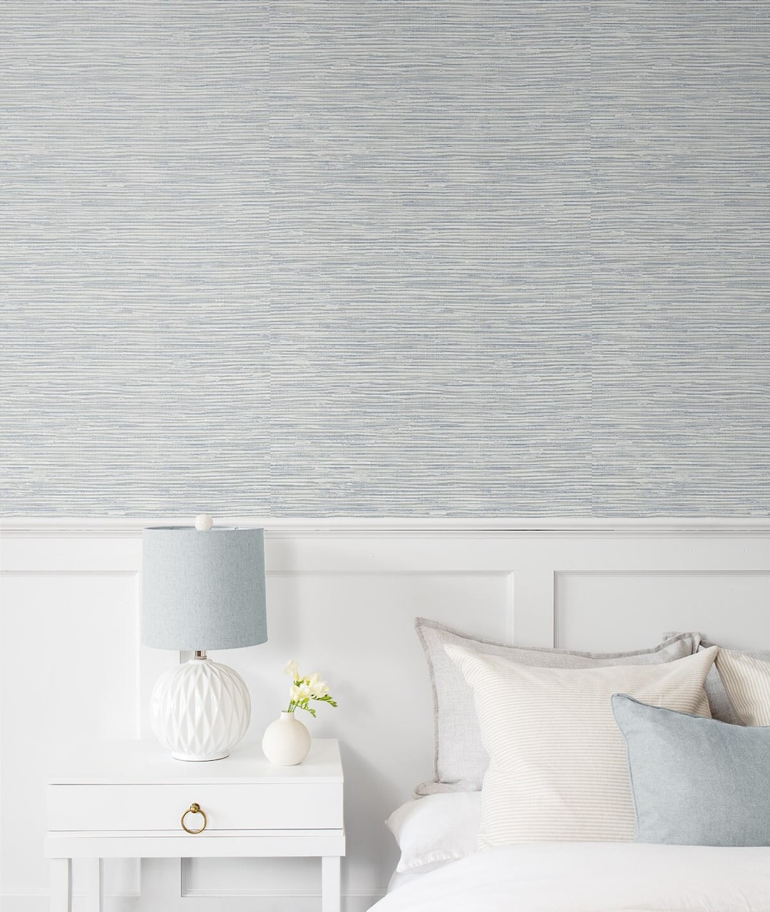 Prepasted Wallpaper Coastal Faux Grasscloth Wallcovering Grey Beach ...