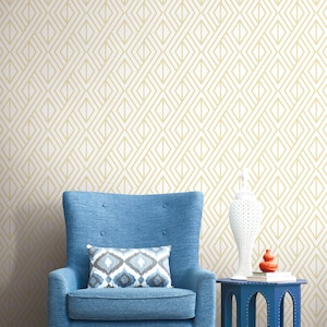Self Adhesive Wallpaper | Metallic Gold Removable Wallpaper | Geometric ...