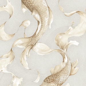 Wallpaper | Metallic Wallpaper | Fish Wallpaper | Modern Wallpaper ...