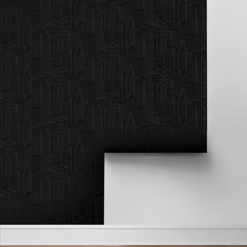 Black Peel and Stick Wallpaper - Etsy
