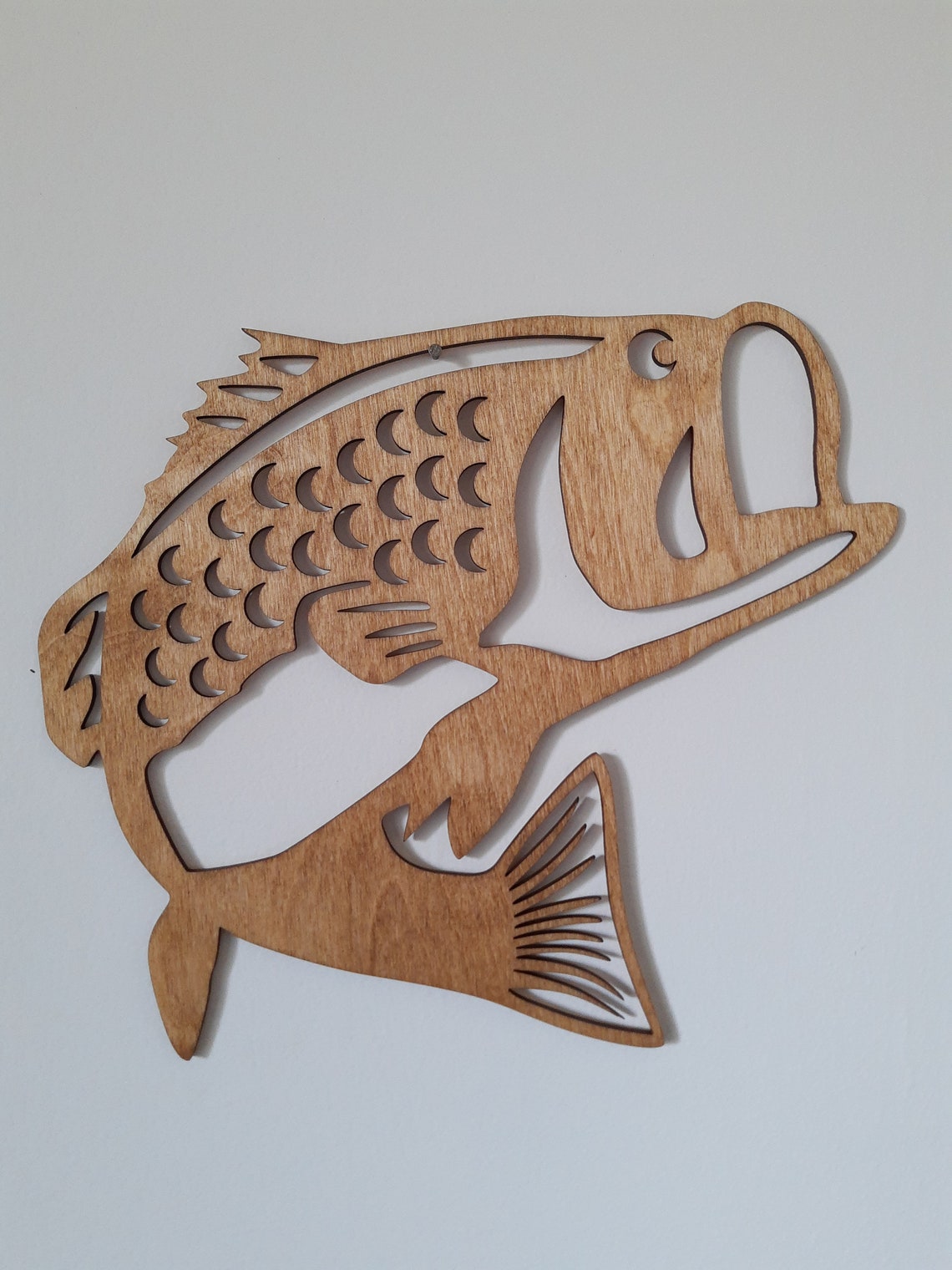 Wood Bass Laser Cut Wall Art Fishing Lake Cottage Camp | Etsy