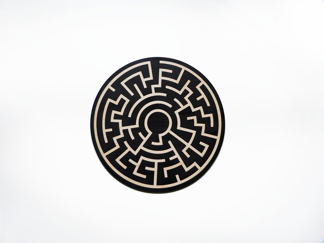 Maze Labyrinth Wall Art - Laser Cut Wood Decor - Wall Hanging Puzzle ...