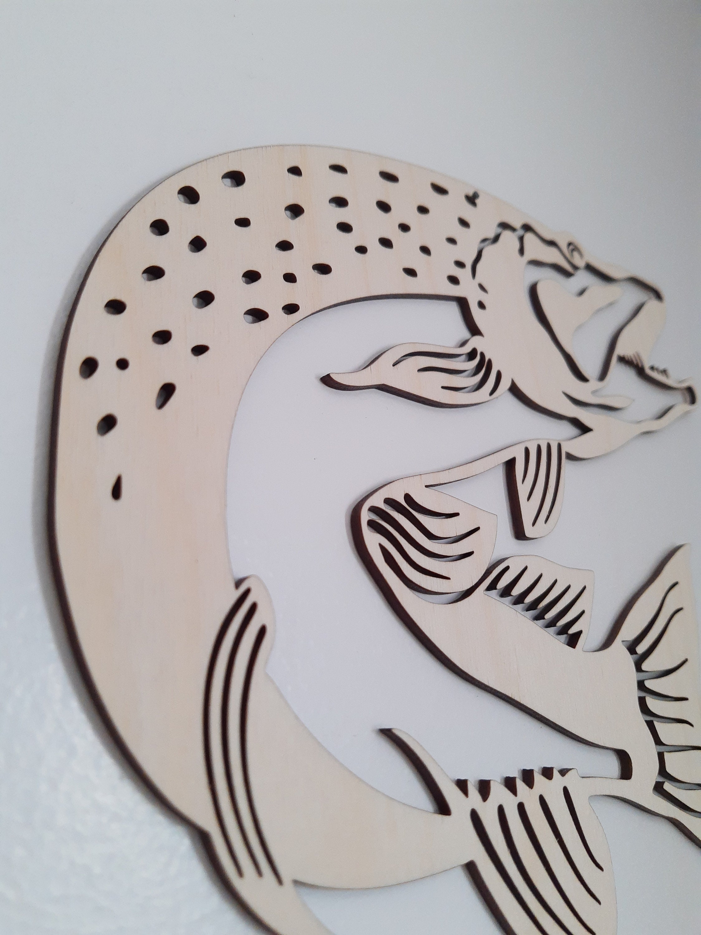 Wood Pike Laser Cut Wall Art Fish Fishing Northern Pike - Etsy Canada