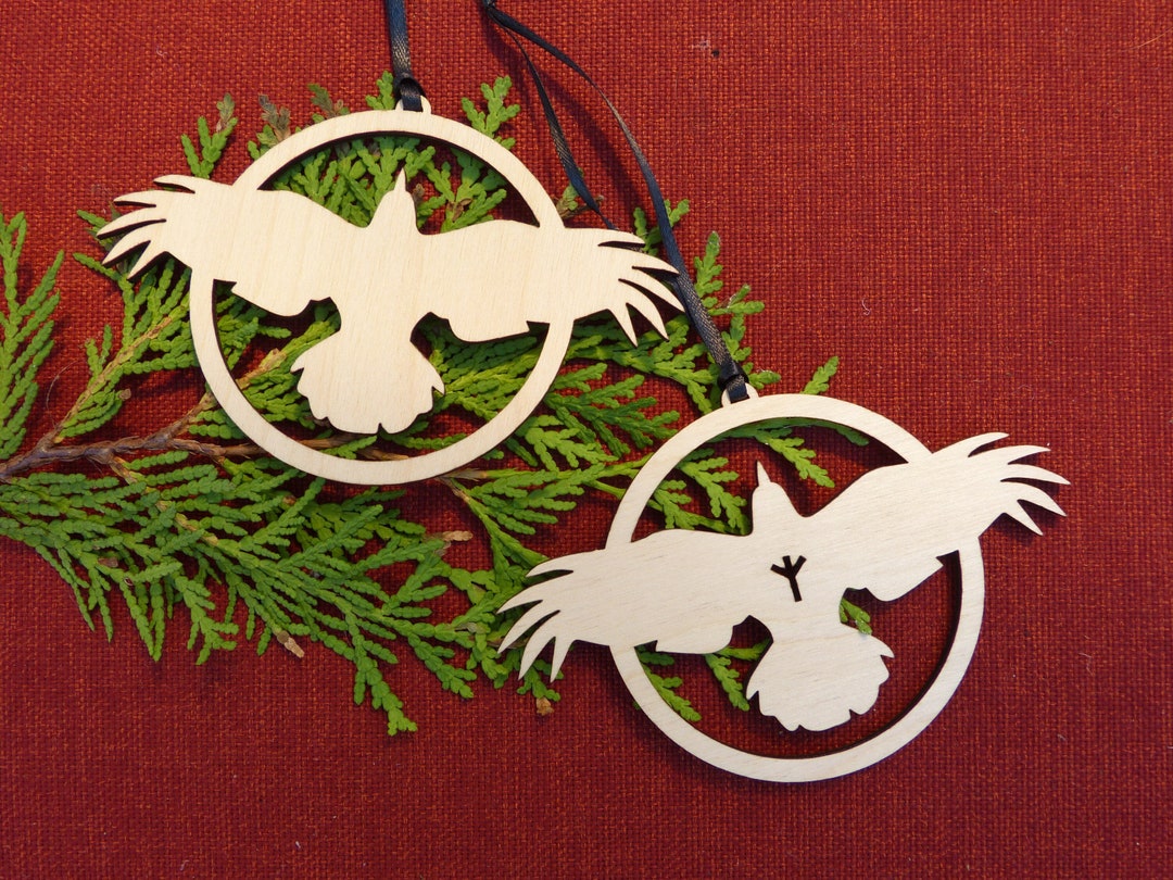 Raven Ornament Laser Cut Baltic Birch Pagan Yule Tree - Etsy