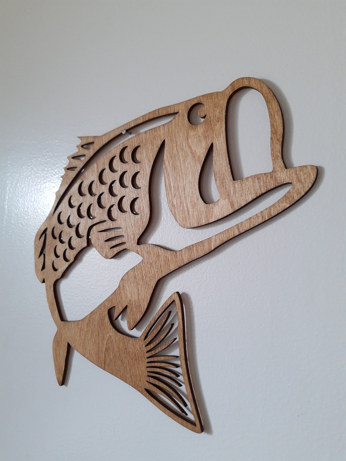 Wood Bass Laser Cut Wall Art Fishing Lake Cottage Camp | Etsy