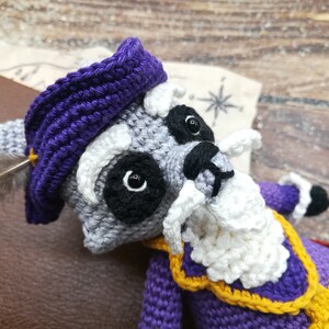 Crochet Pattern Captain Hook, Pirate Racoon Amigurumi Pdf Digital ...