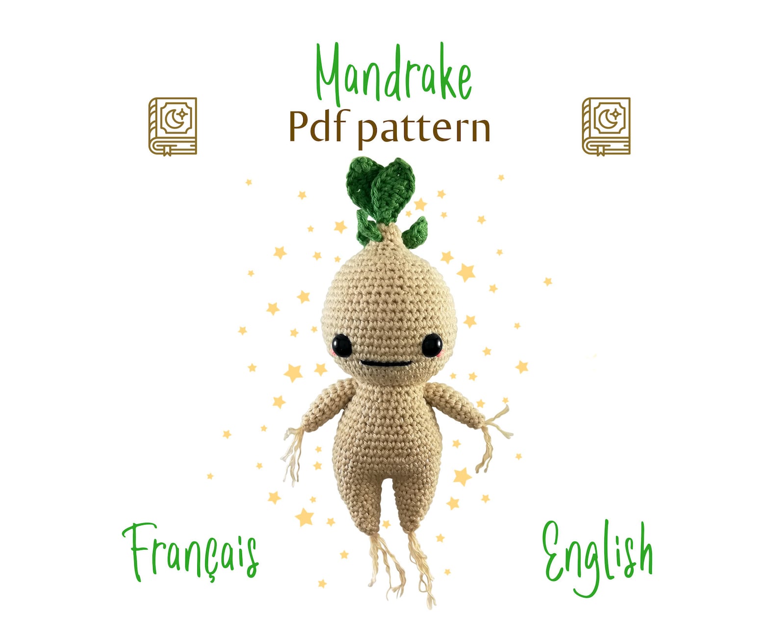 Mandrake Amigurumi Pattern / Diy Crochet Doll | Etsy