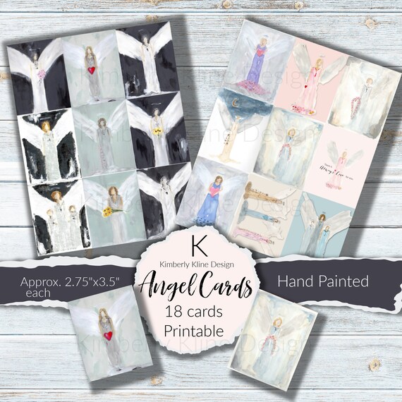 Junk Journal Angel Cards Printable Tags Blessedephemera | Etsy
