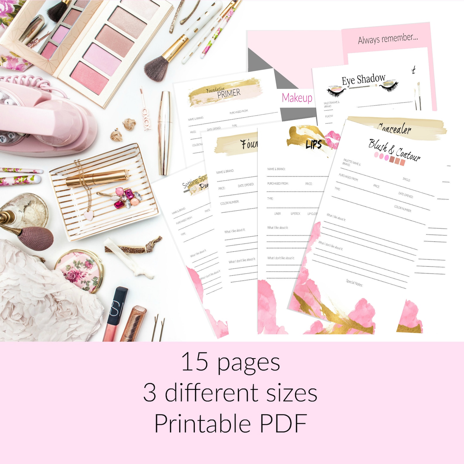 Printable Download// Makeup Cosmetics Organization // Printable Kit ...