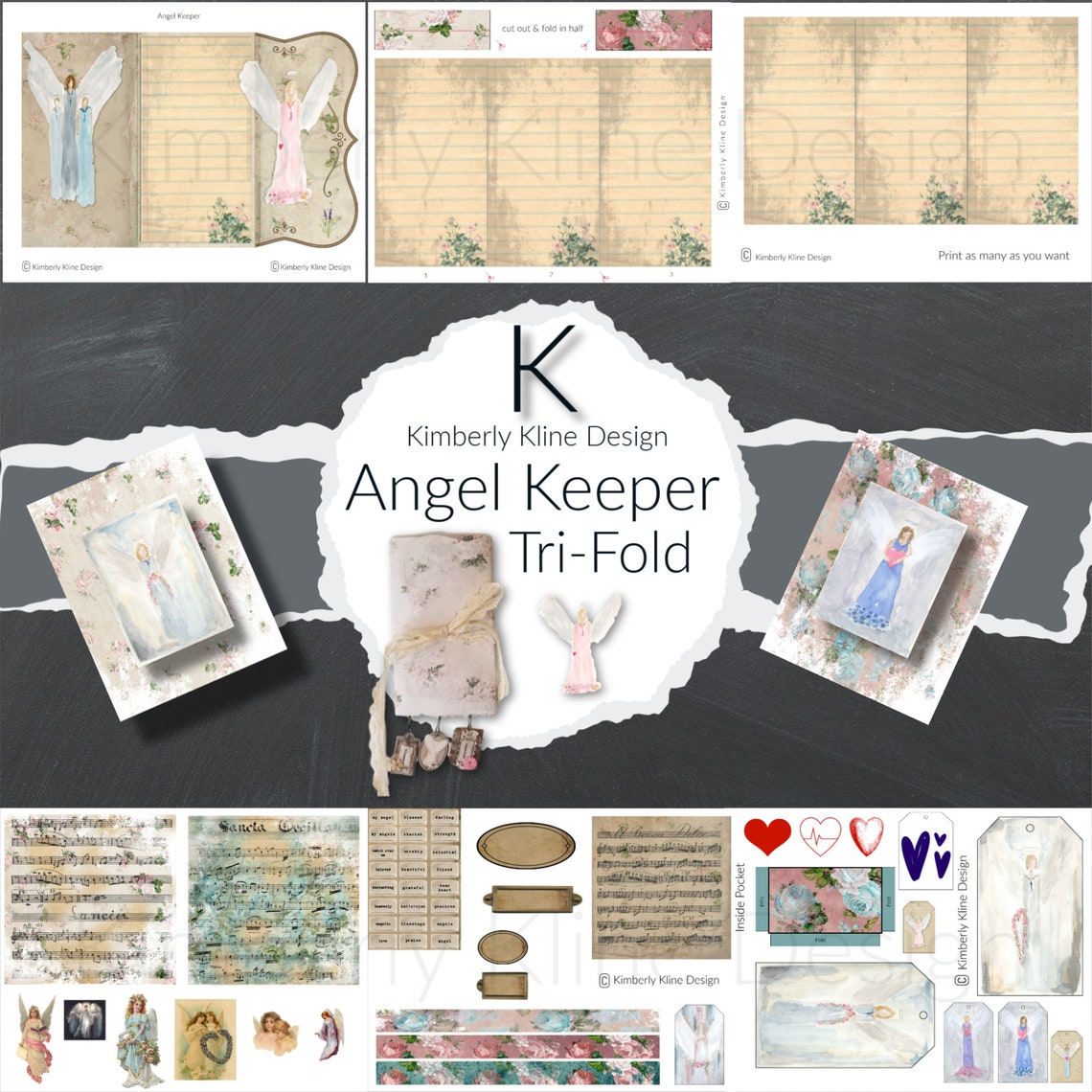 Junk Journal, Angel Keeper, Angels, Tags, Pockets, Notepad, Scrapbook ...