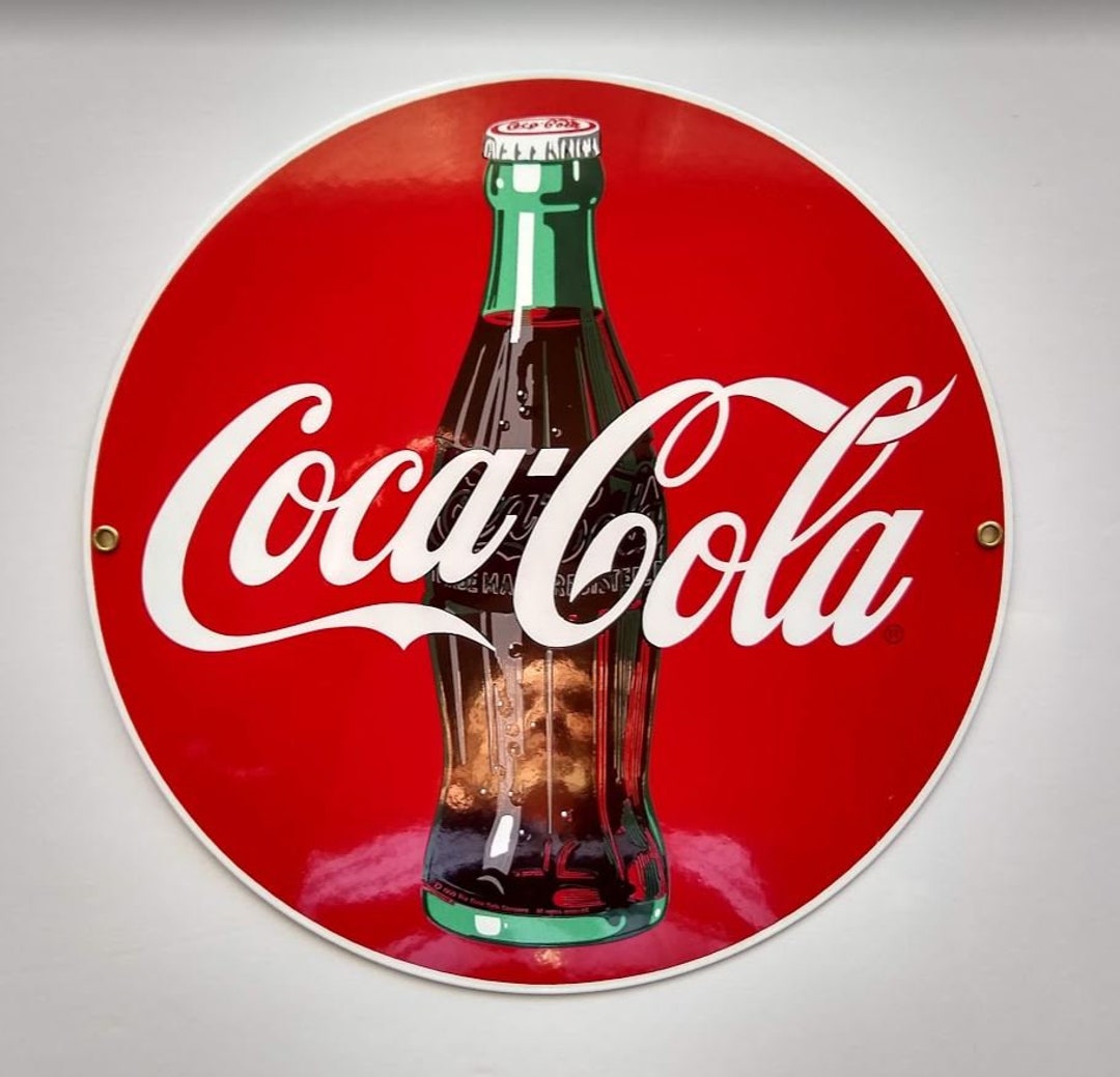 COCA COLA - Logo With Bottle - White Background. - Etsy