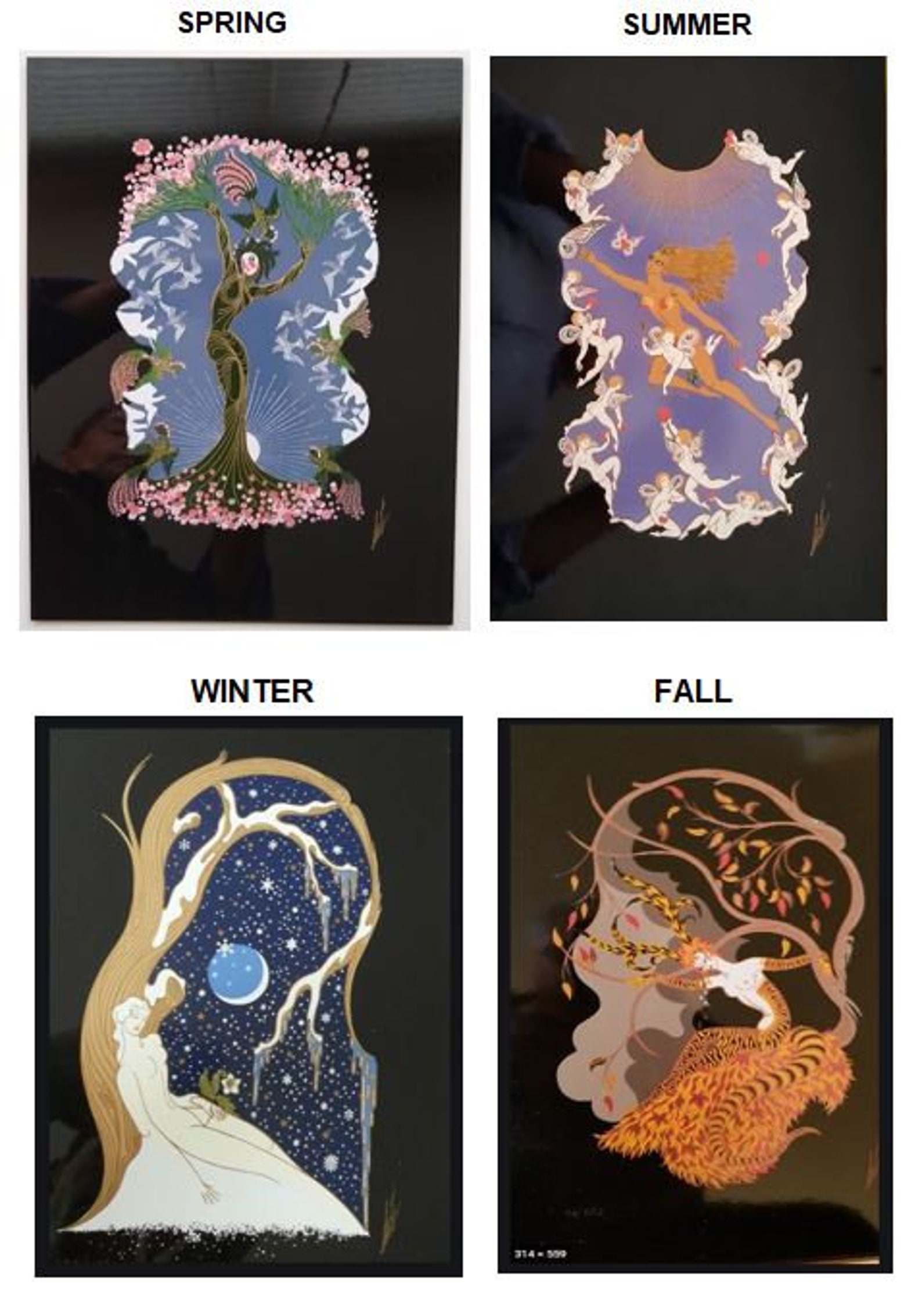 ERTE - FOUR Seasons - Set of (4) - NO Border. - Etsy