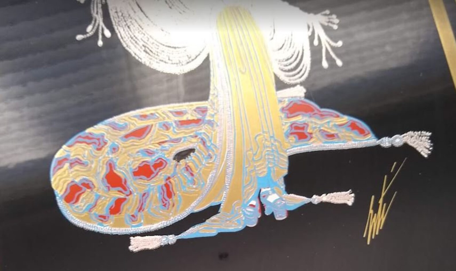 ERTE - L'ORIENTAL LADY - Pearl Mask Orange Feathers - Headresss ...