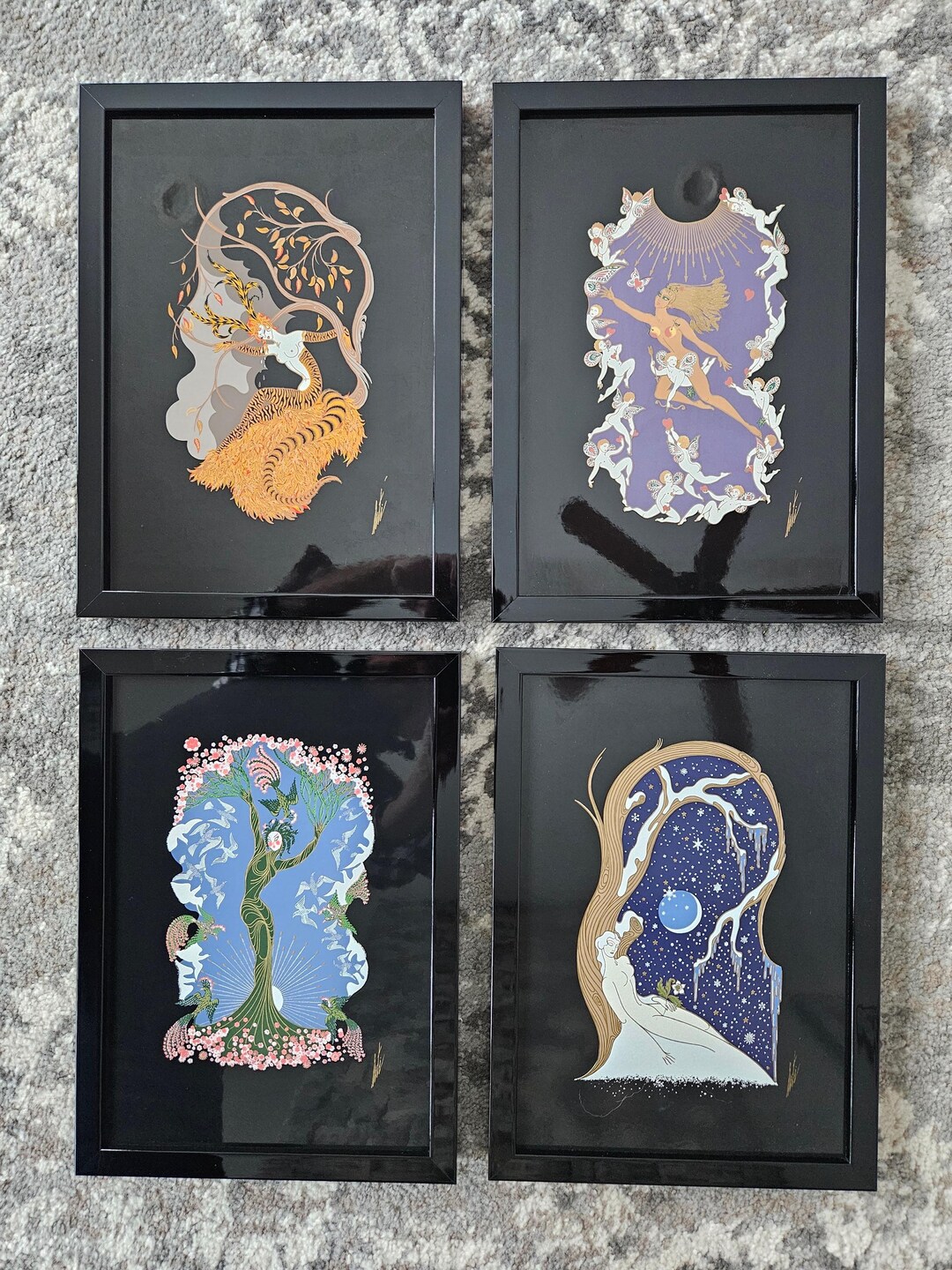 ERTE - FOUR Seasons - Set of (4) - No Border - FRAMED. - Etsy
