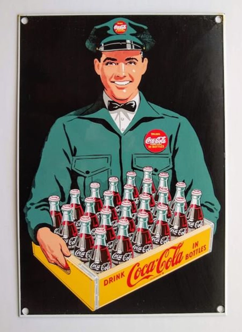 COCA COLA - Delivery Man Holding a (24) Bottle Case. - Etsy