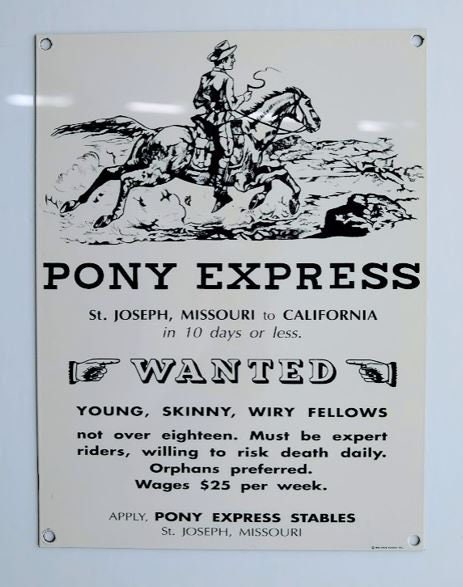 PONY EXPRESS - WANTED Young / Skinny / Wiry Fellows. - Etsy