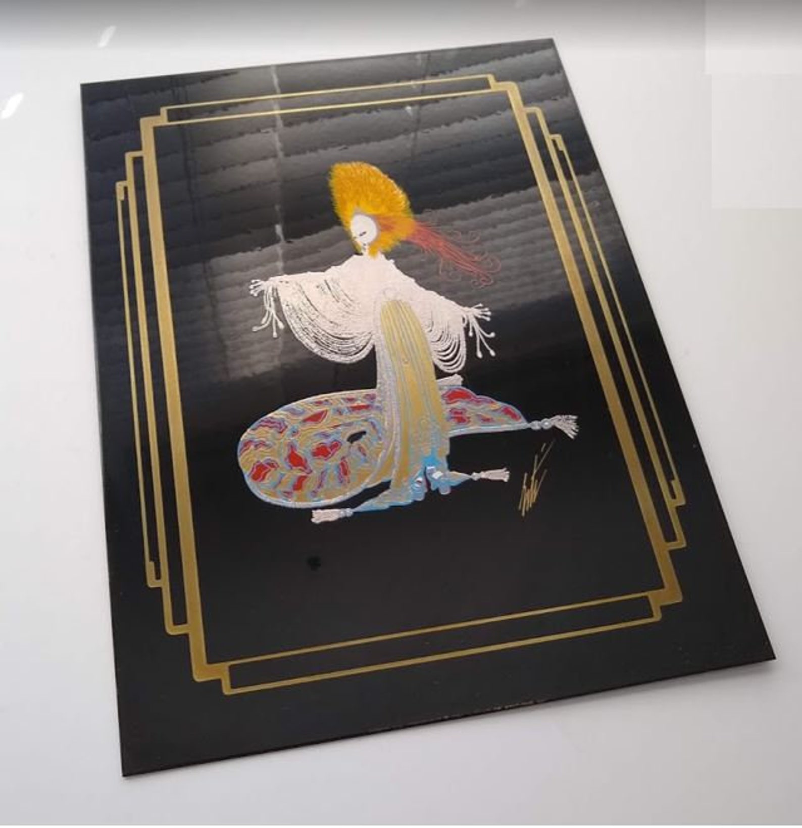 ERTE - L'ORIENTAL LADY - Pearl Mask Orange Feathers - Headresss ...