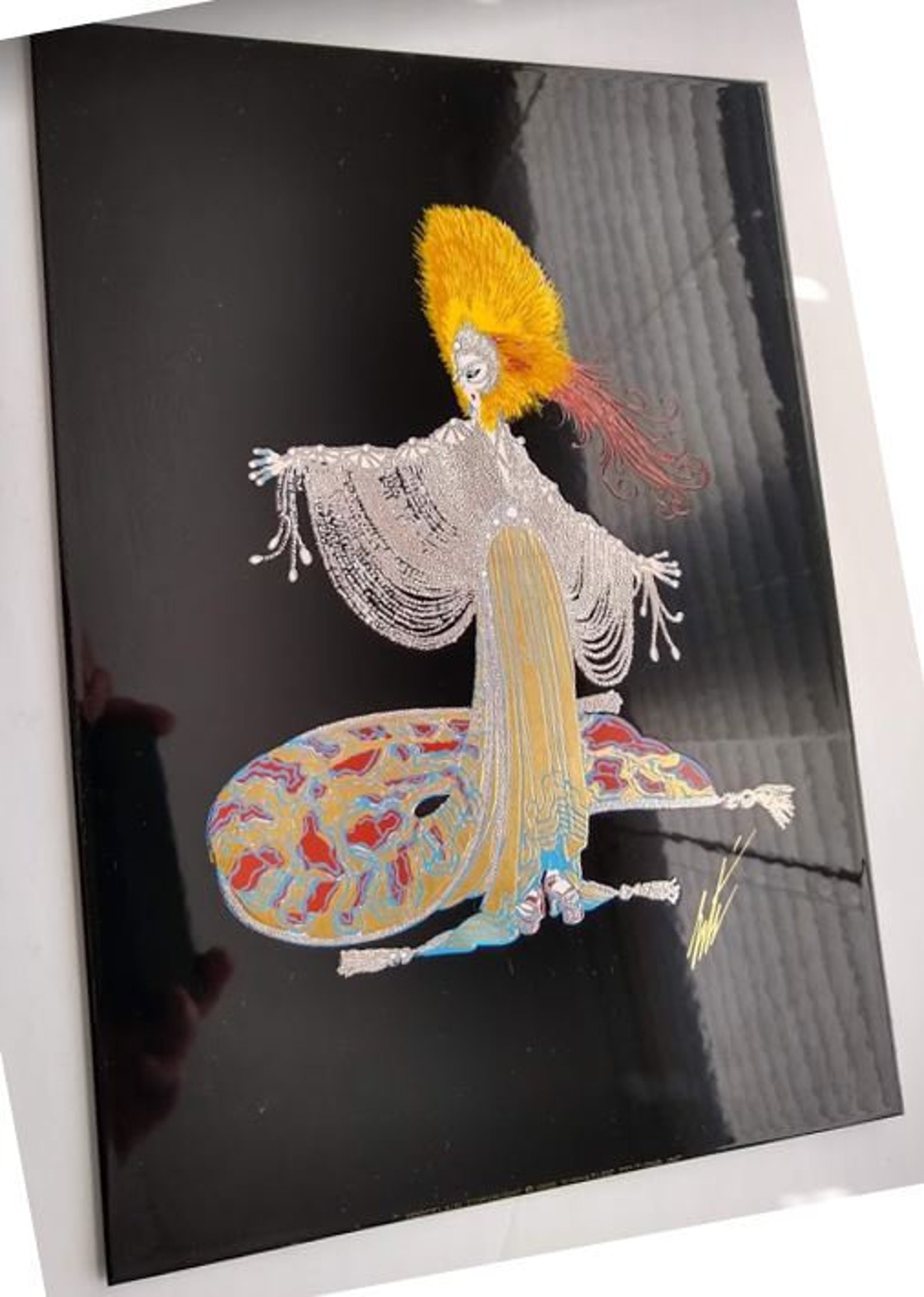 ERTE - L'ORIENTAL LADY - Pearl Mask Orange Feathers - Headresss ...