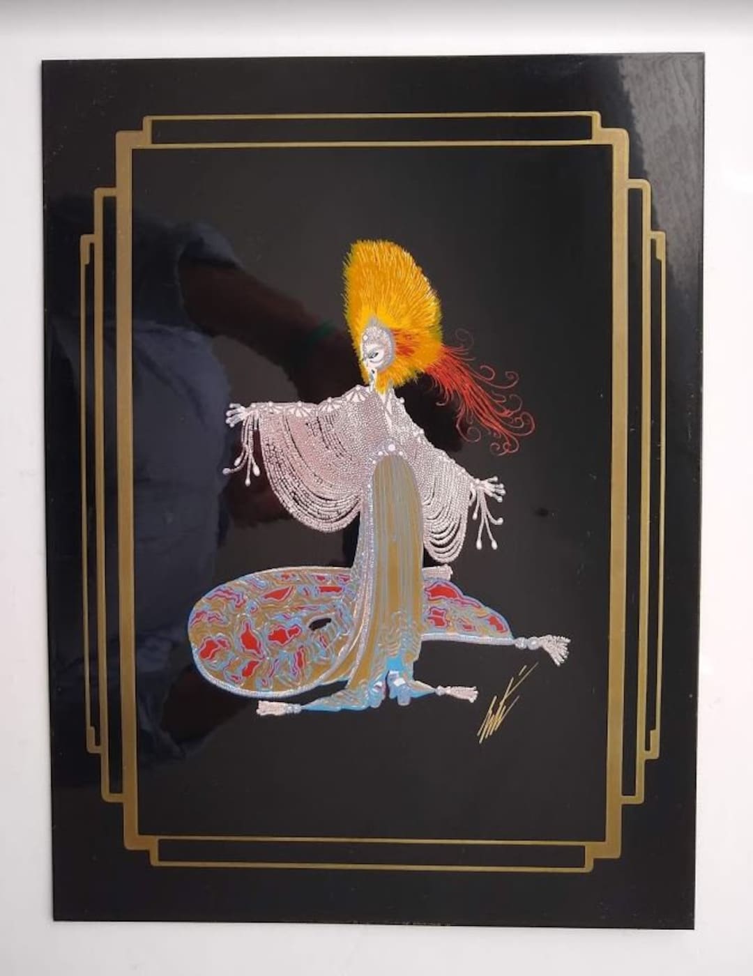 ERTE - L'ORIENTAL LADY - Pearl Mask Orange Feathers - Headresss ...