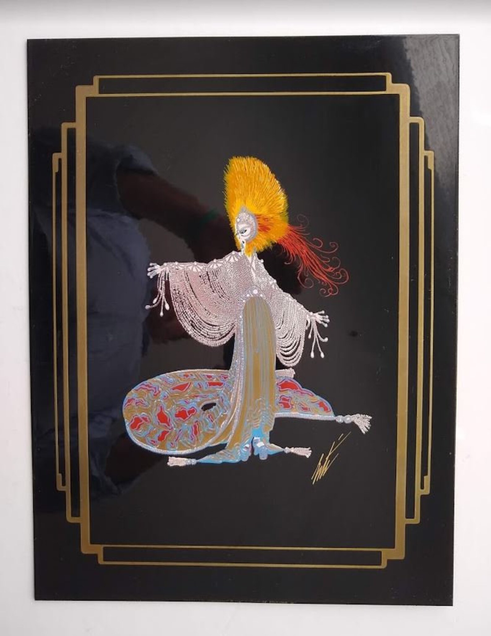 ERTE - L'ORIENTAL LADY - Pearl Mask Orange Feathers - Headresss ...