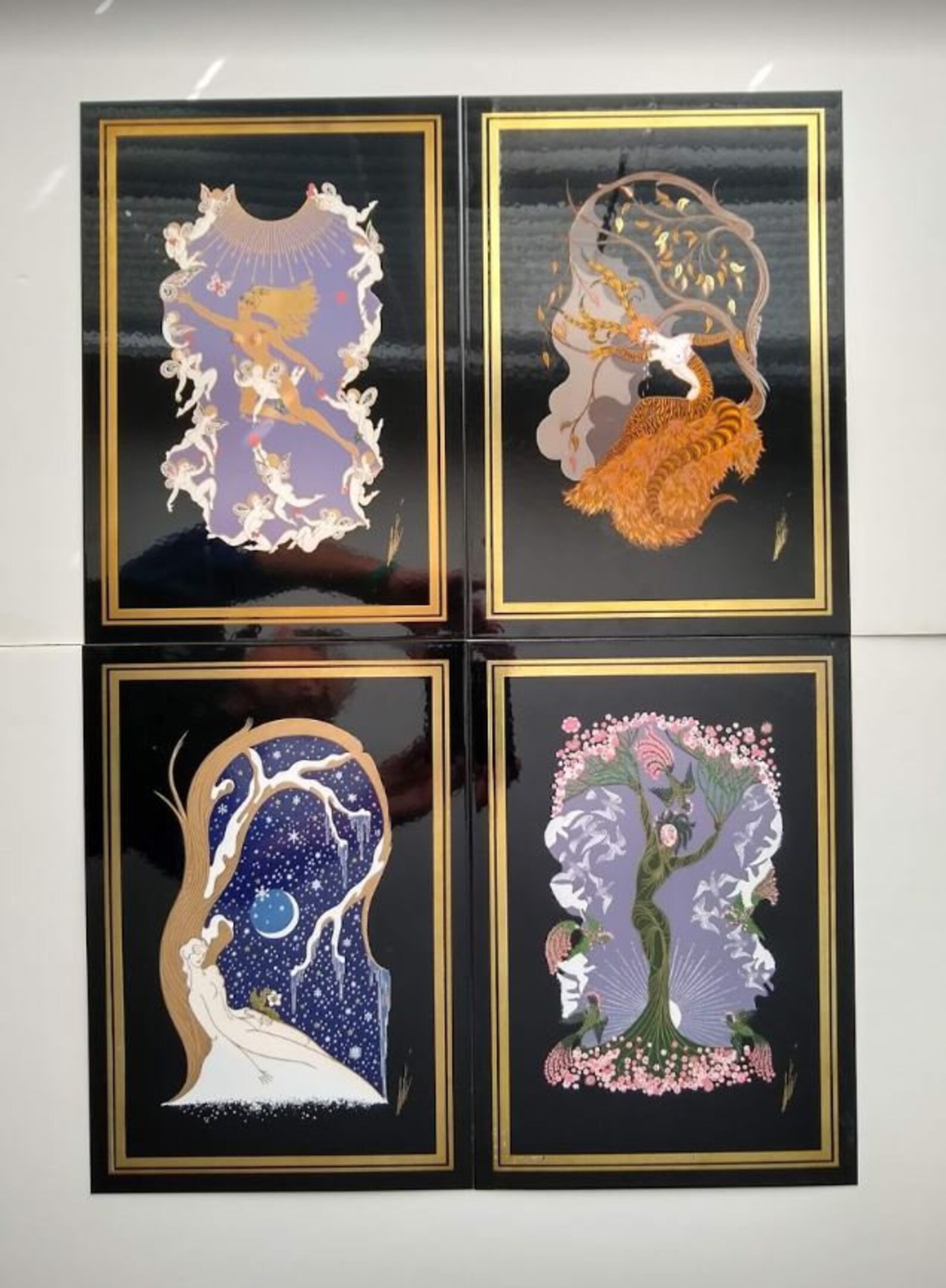 ERTE - FOUR Seasons - Set of (4) - YES Border. - Etsy