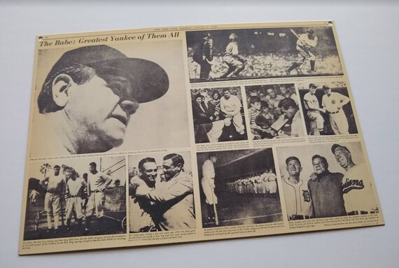BABE RUTH and Lou Gehrig Dedication Greatest Yankee of Them | Etsy