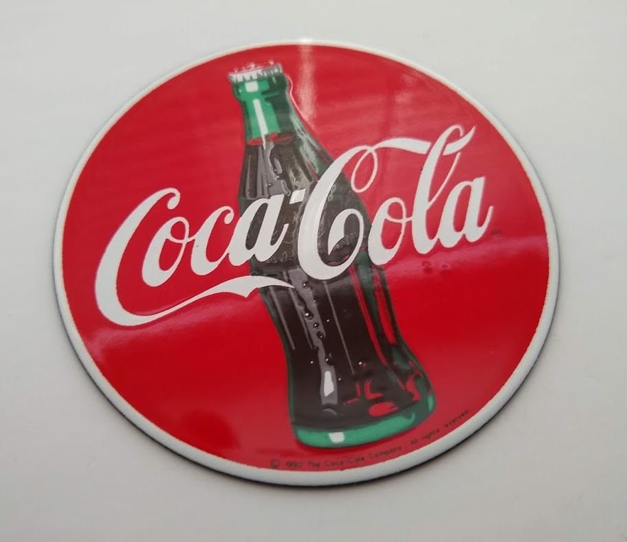 COCA COLA Logo With BOTTLE Behind and Red Background. - Etsy