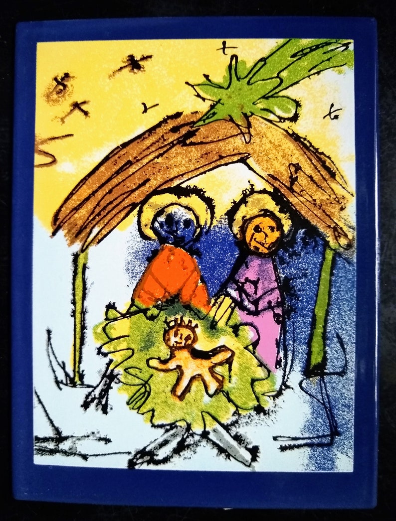 Vintage 1978 Nativity Scene Christmas Card by Bill Saint - Etsy