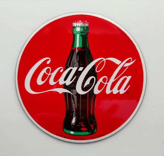 COCA COLA Logo with BOTTLE Behind and Red Background. | Etsy