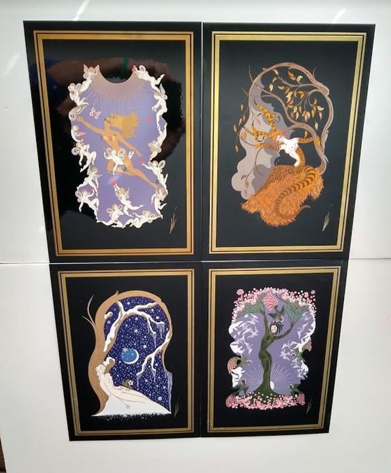ERTE FOUR Seasons Set of 4 YES Border. - Etsy