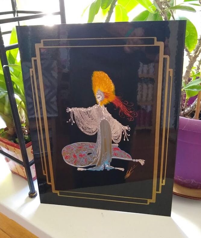 ERTE - L'ORIENTAL LADY - Pearl Mask Orange Feathers - Headresss ...