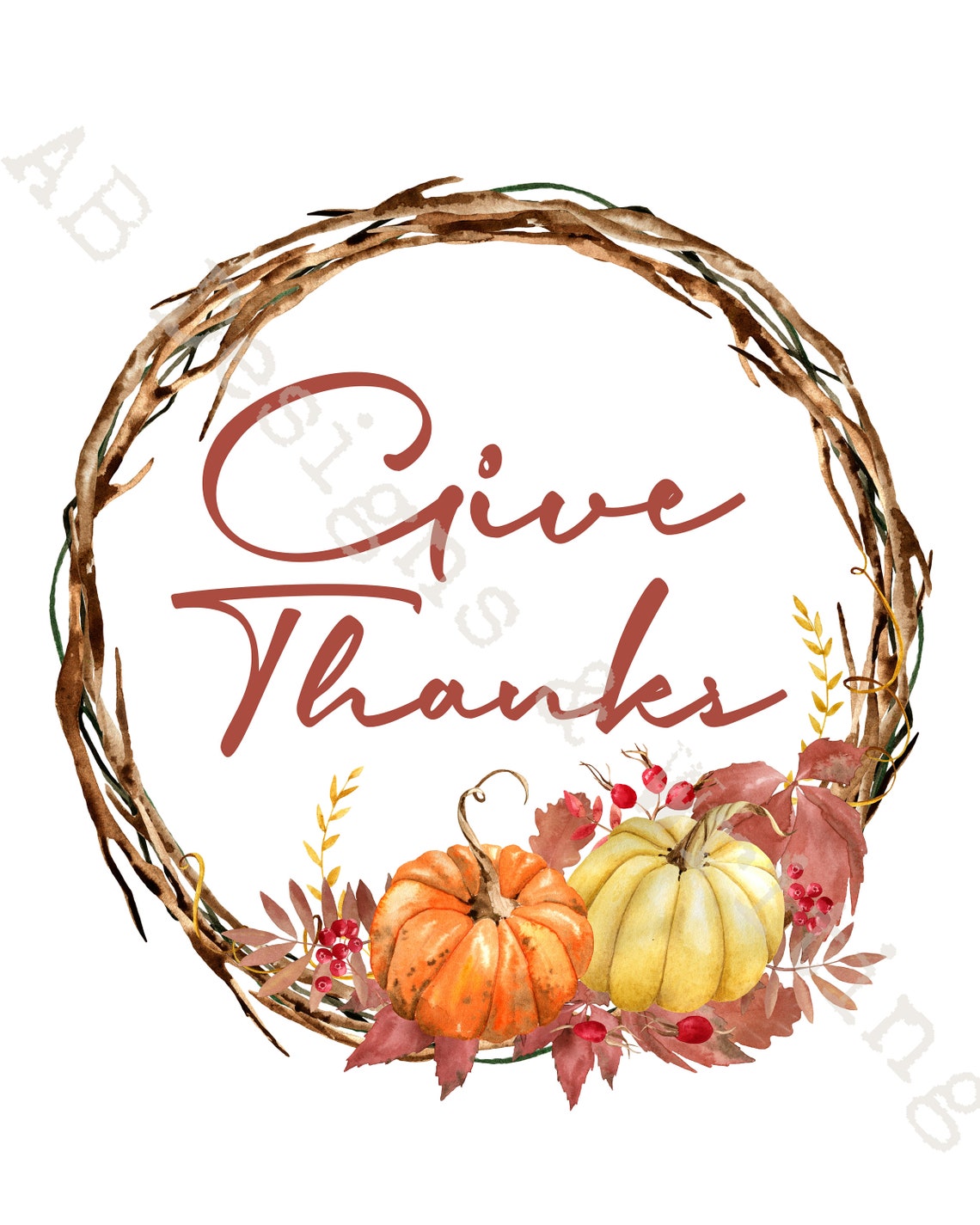 Give Thanks Printable, Fall Decor, Thanksgiving Printable, Thanksgiving ...